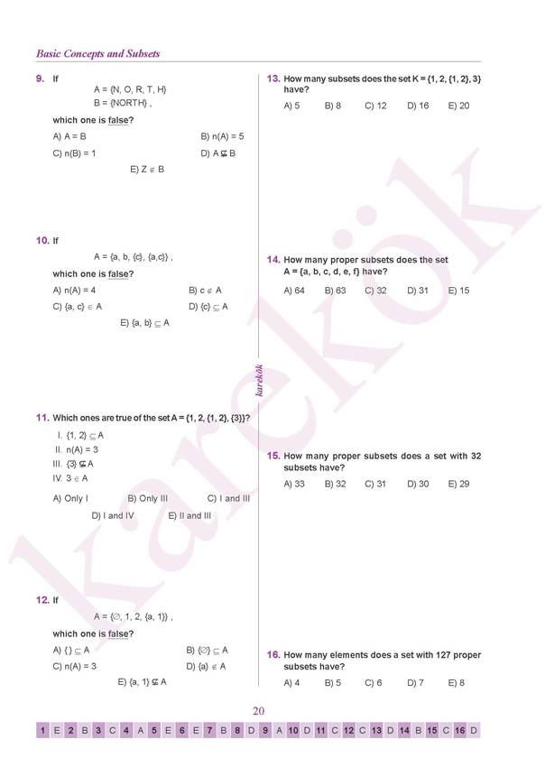 9th GRADE QUESTION BOOK | Karekök Yayıncılık