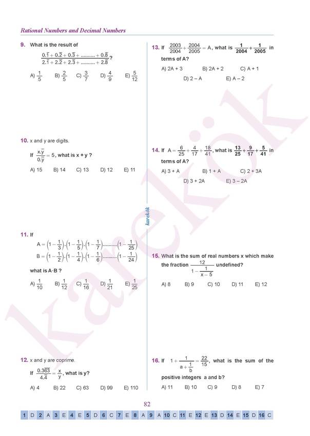 9th GRADE QUESTION BOOK | Karekök Yayıncılık